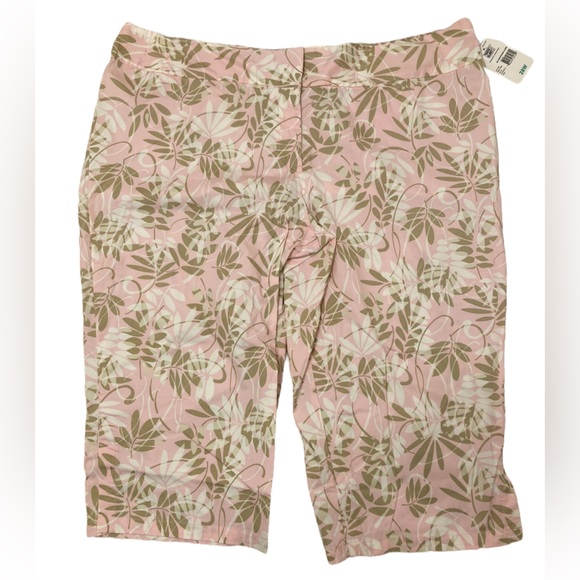 Faded Glory | Pants & Jumpsuits | Faded Glory Pink And Green Floral Design Capris Plus Size ...